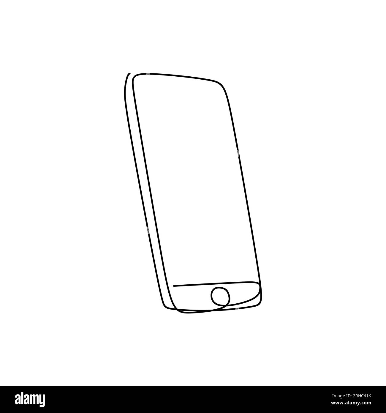 continuous line drawing of mobile communication devices Stock Vector ...