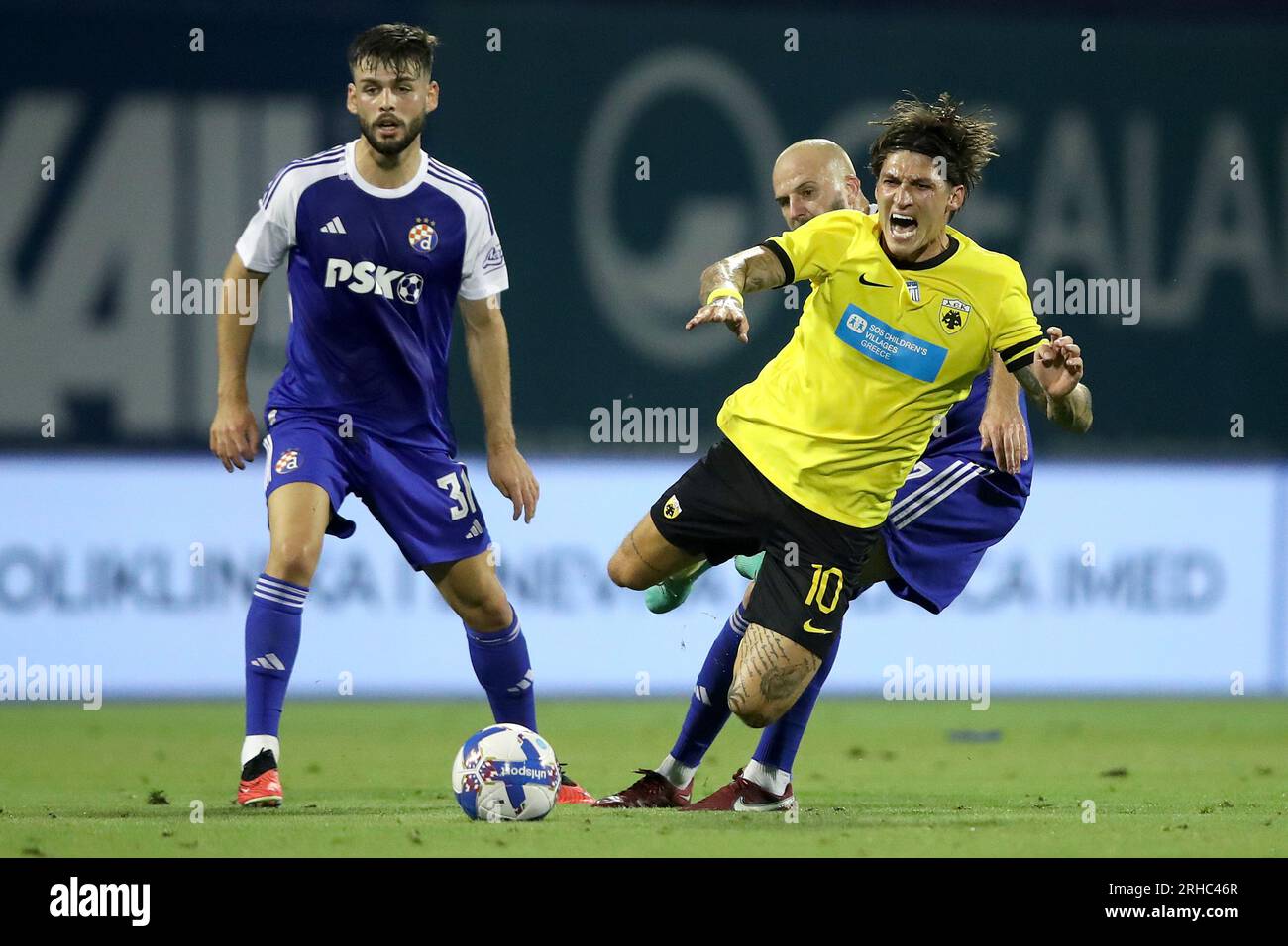 Zagreb, Croatia. 15th Aug, 2023. ZAGREB, CROATIA - AUGUST 15: Steven Zuber of AEK during UEFA ...