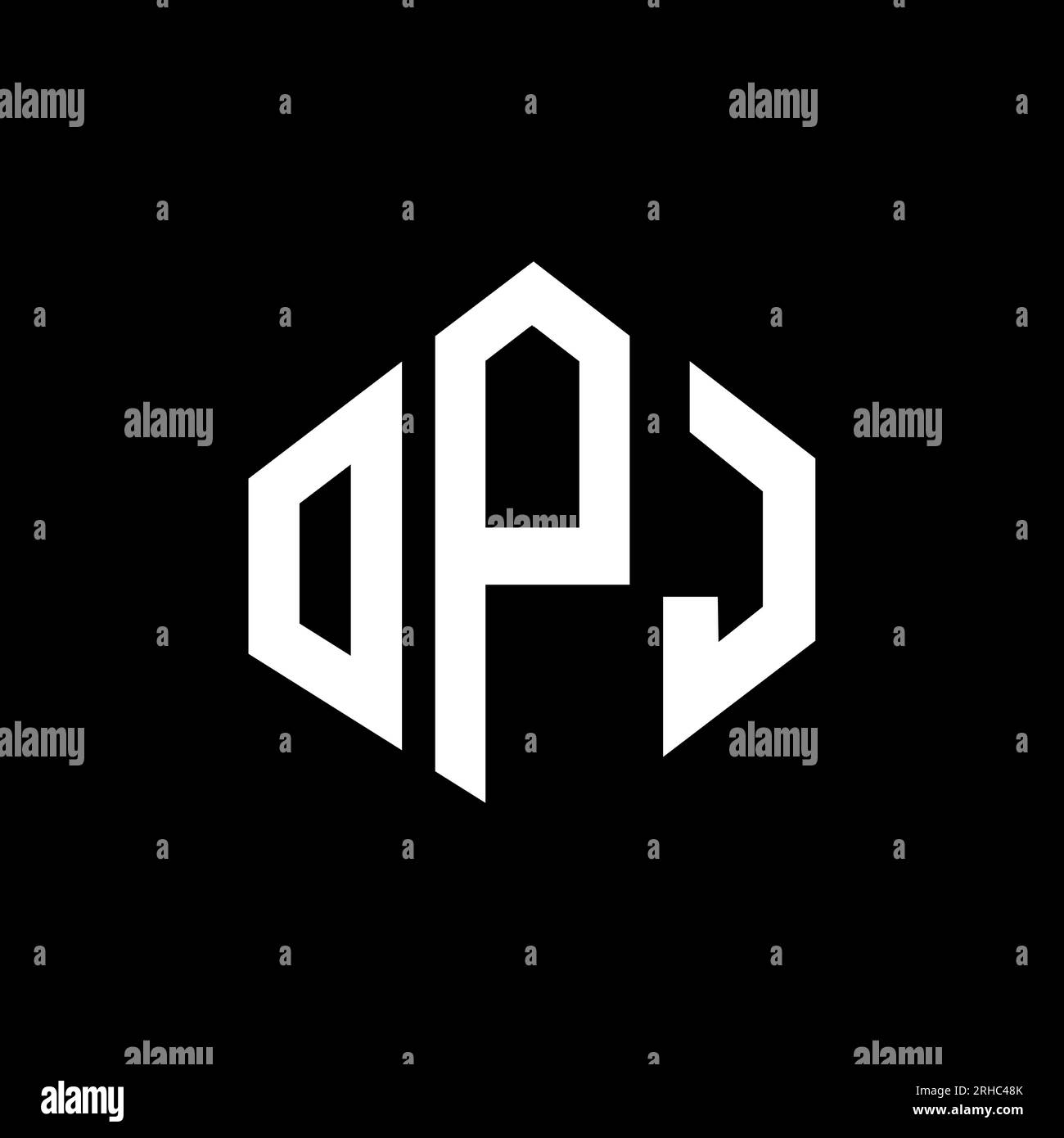 OPJ letter logo design with polygon shape. OPJ polygon and cube shape ...