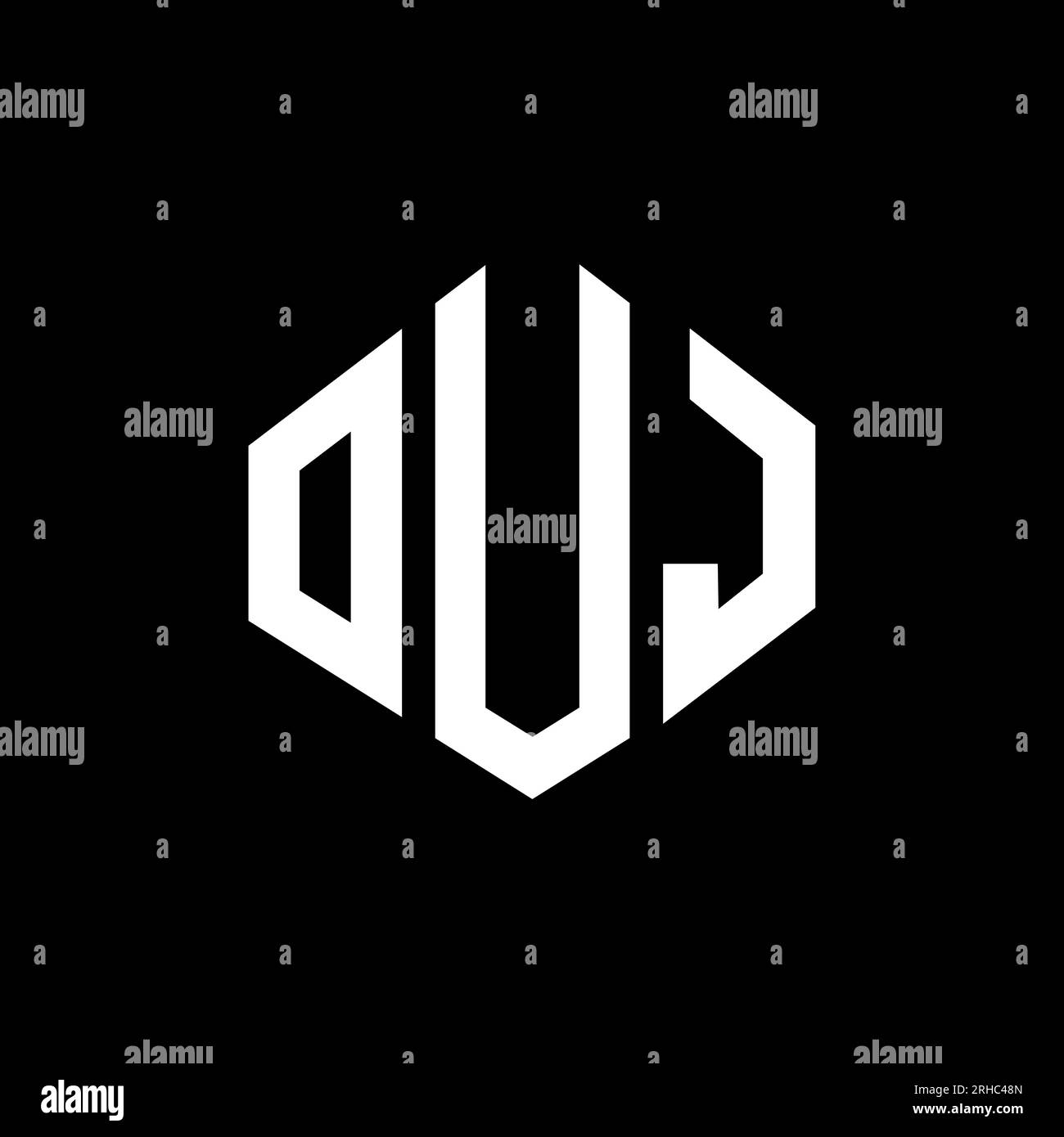 OUJ letter logo design with polygon shape. OUJ polygon and cube shape ...