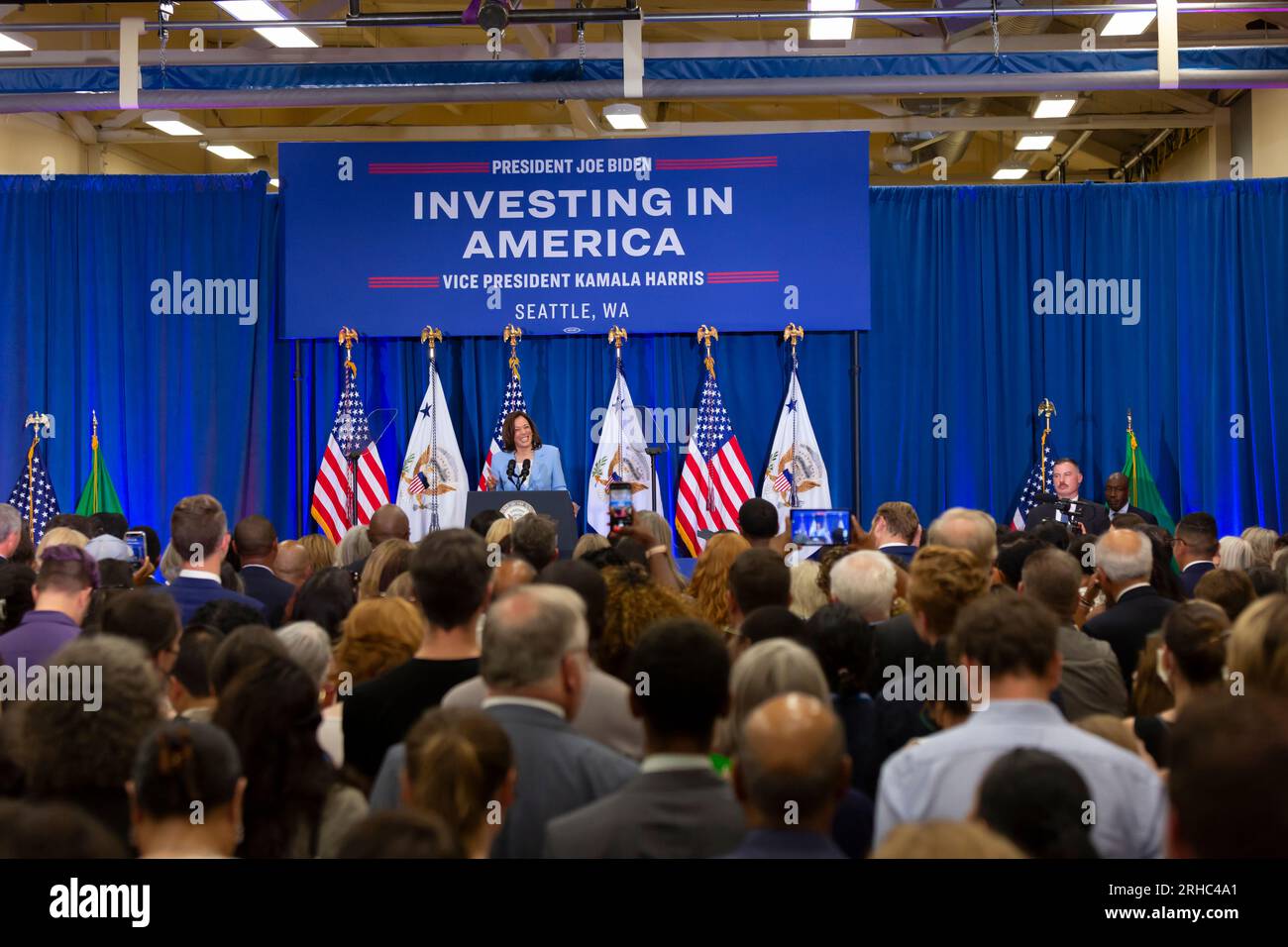 Vice President Kamala Harris speaks at an event celebrating the one ...