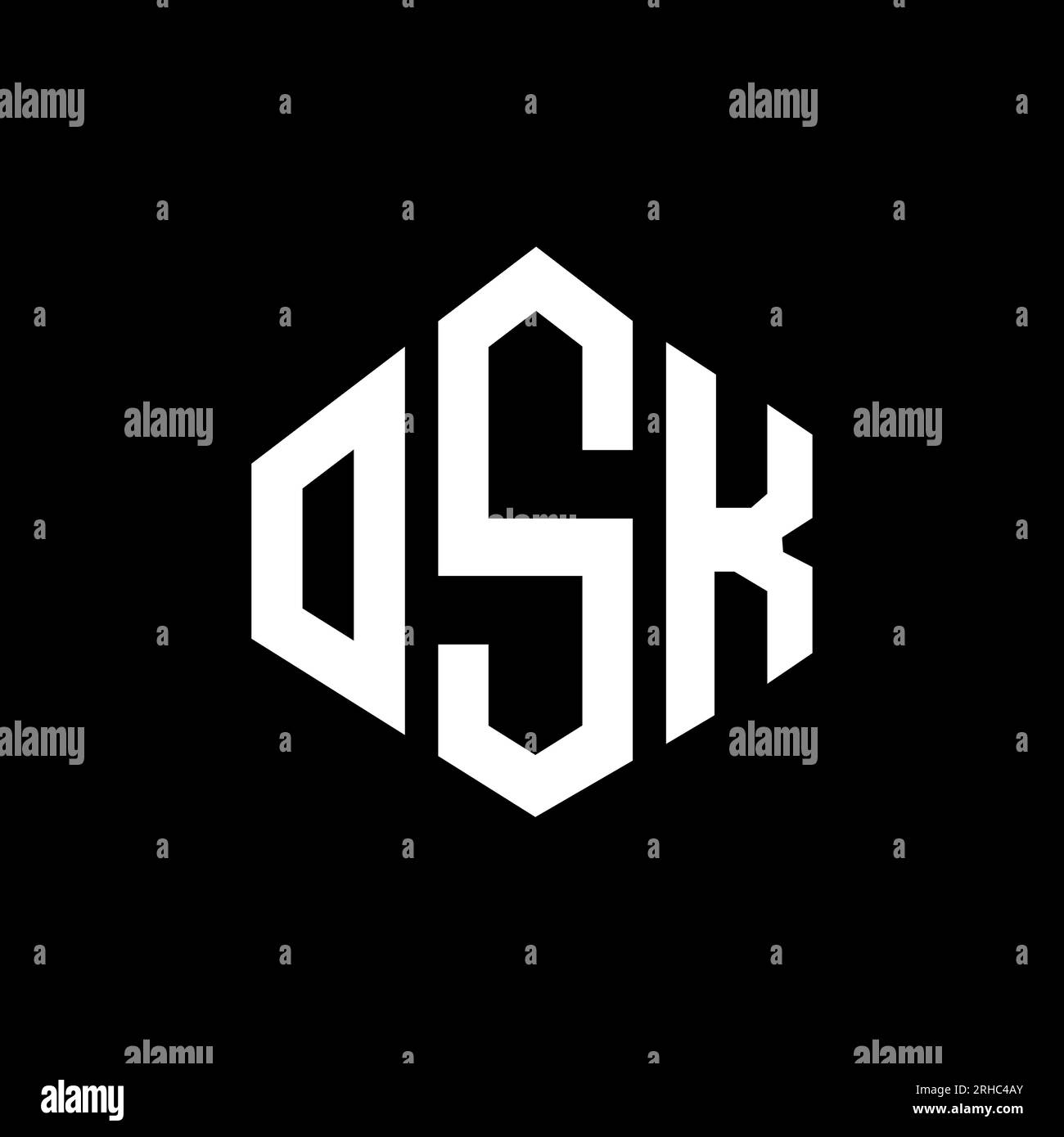 OSK letter logo design with polygon shape. OSK polygon and cube shape ...
