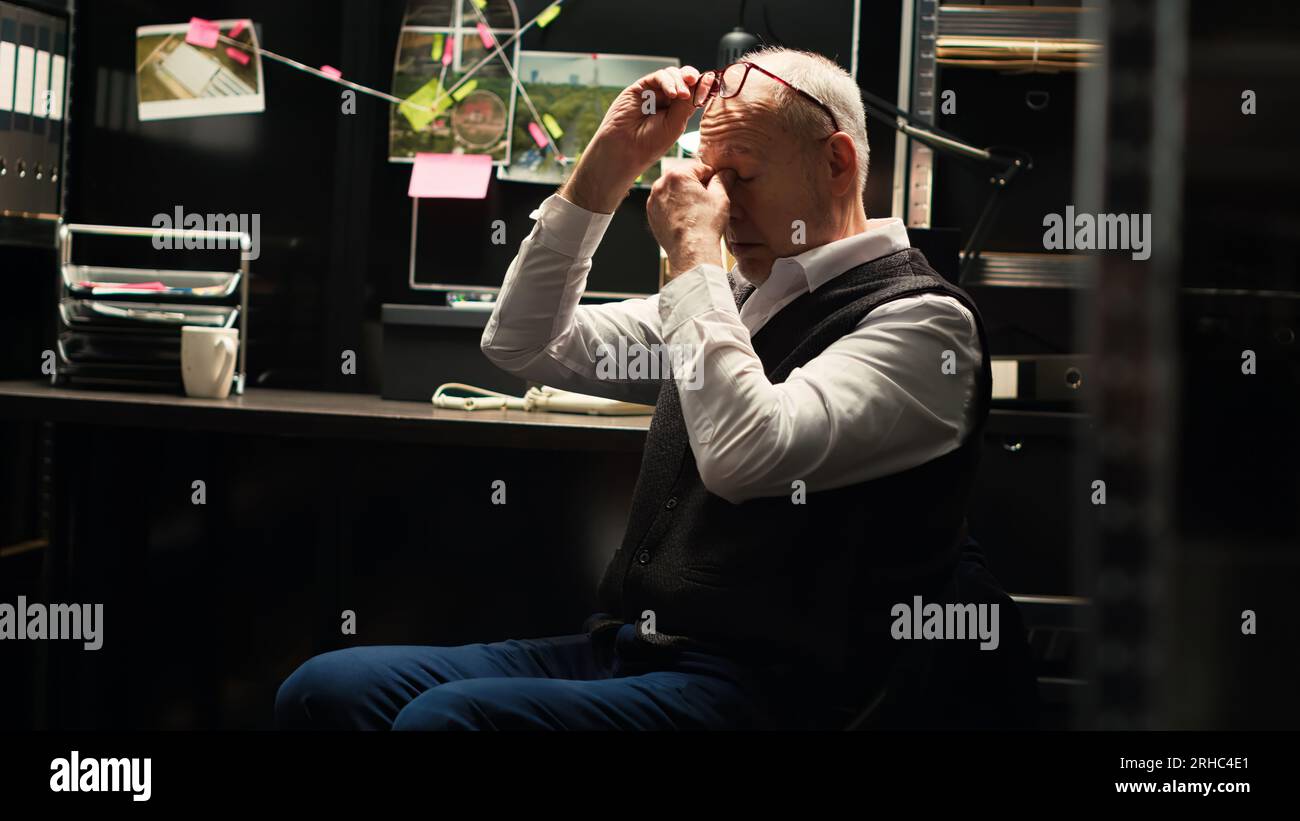 Law agents team carrying out meticulous detective work with ...