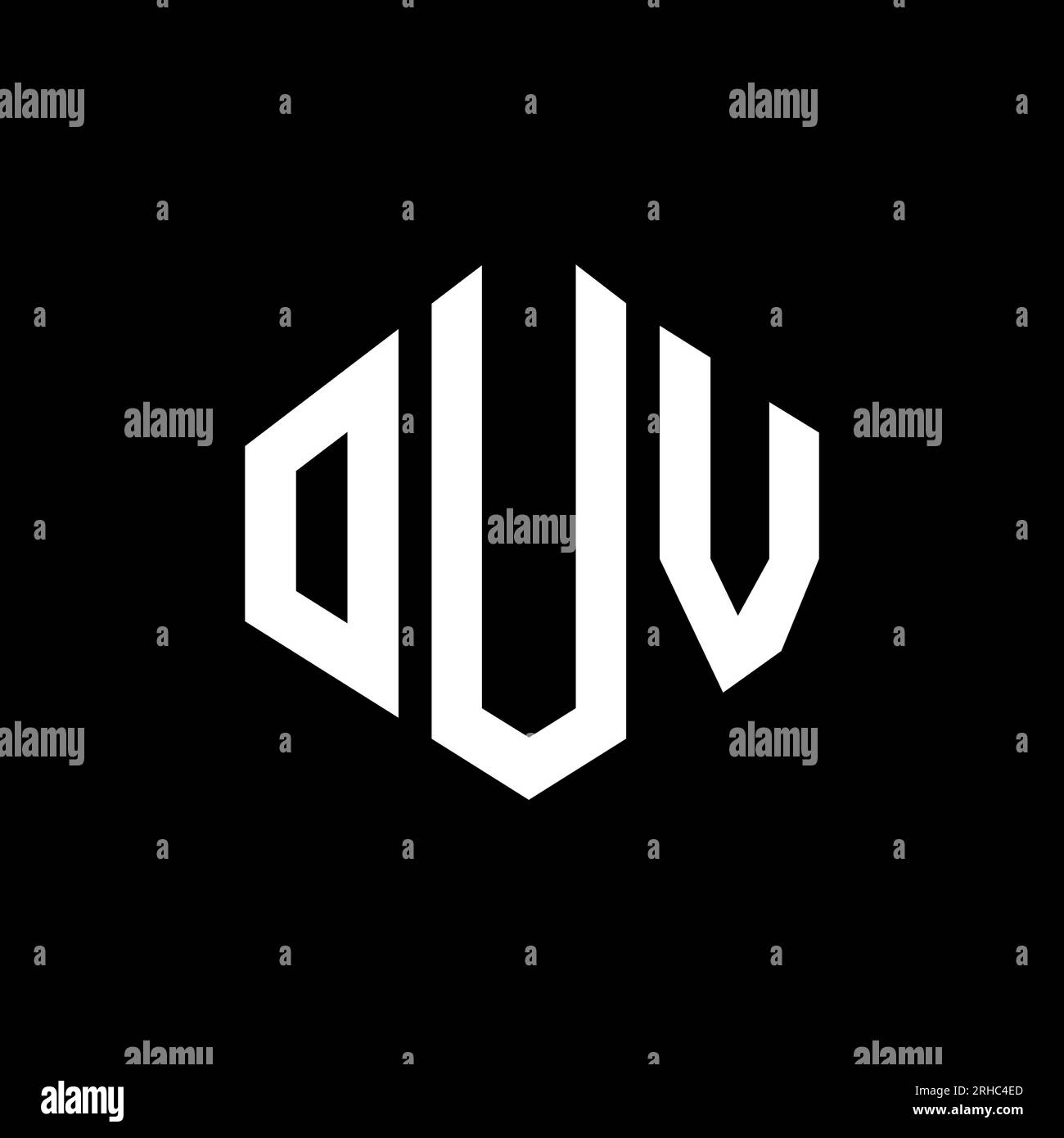OUV letter logo design with polygon shape. OUV polygon and cube shape ...