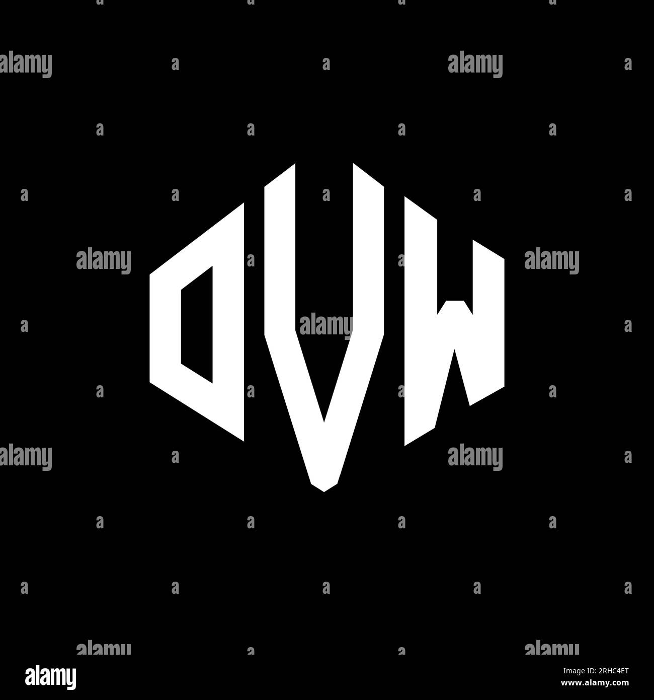 OVW letter logo design with polygon shape. OVW polygon and cube shape ...