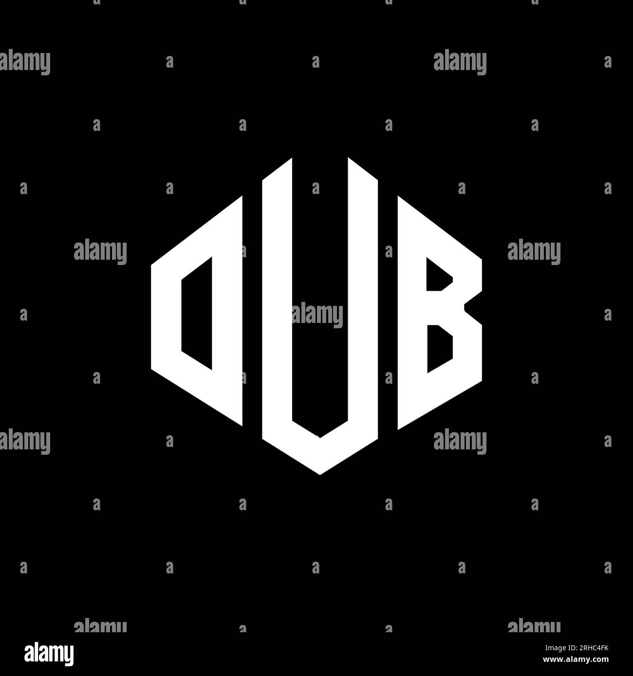 OUB letter logo design with polygon shape. OUB polygon and cube shape ...