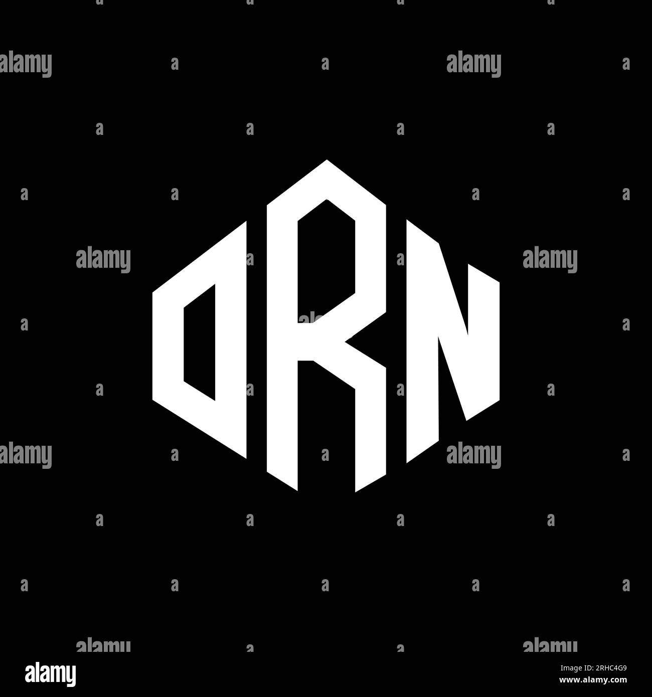 ORN letter logo design with polygon shape. ORN polygon and cube shape ...