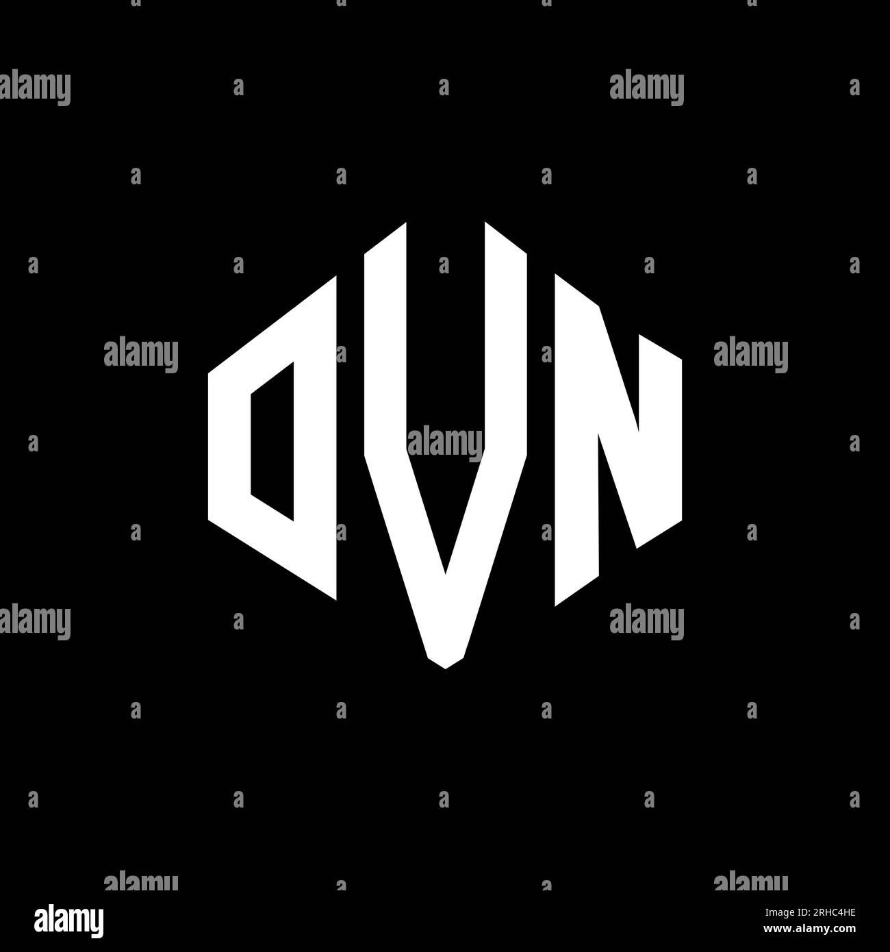 OVN letter logo design with polygon shape. OVN polygon and cube shape ...