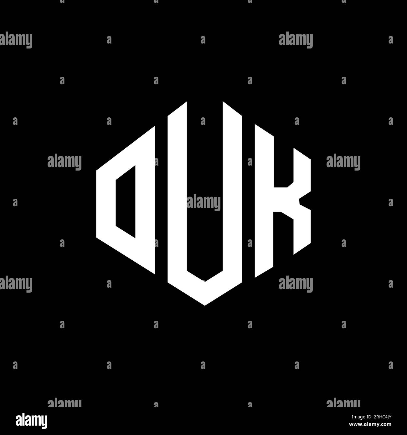 OUK letter logo design with polygon shape. OUK polygon and cube shape ...