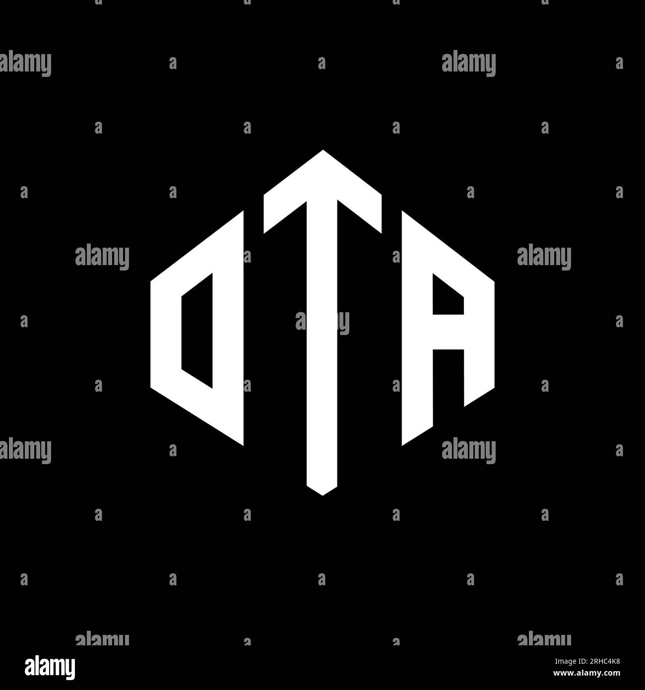 OTA letter logo design with polygon shape. OTA polygon and cube shape ...