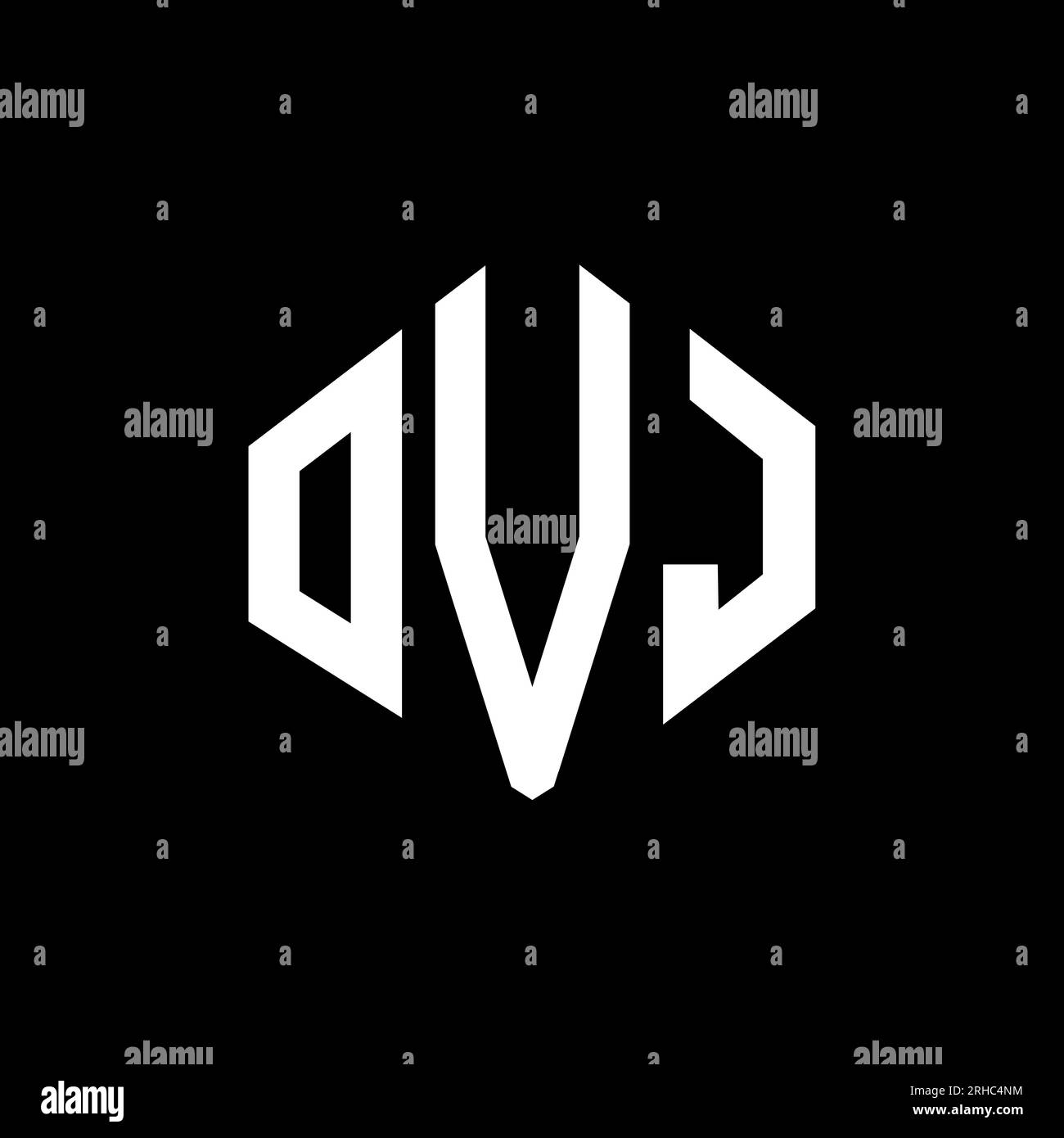 OVJ letter logo design with polygon shape. OVJ polygon and cube shape ...