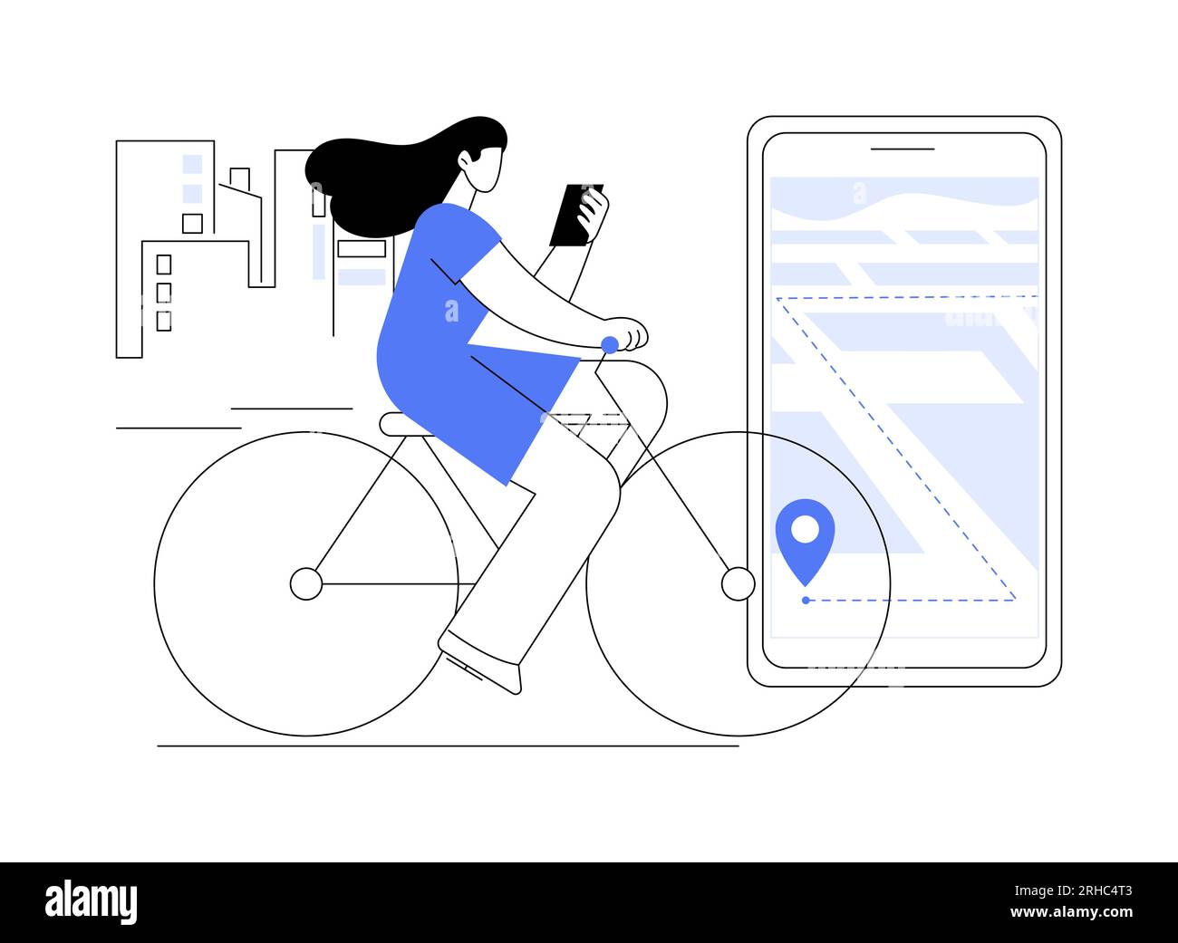 Smart bike navigation abstract concept vector illustration Stock Vector ...