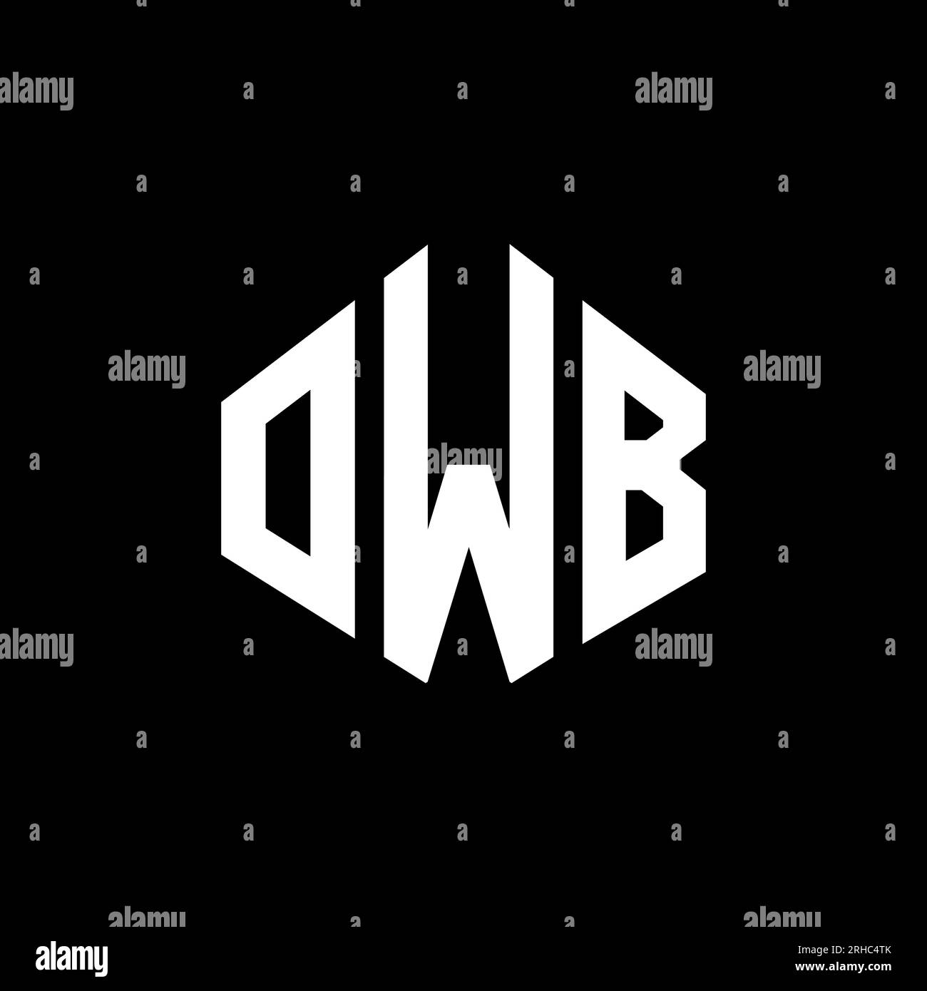 OWB letter logo design with polygon shape. OWB polygon and cube shape ...