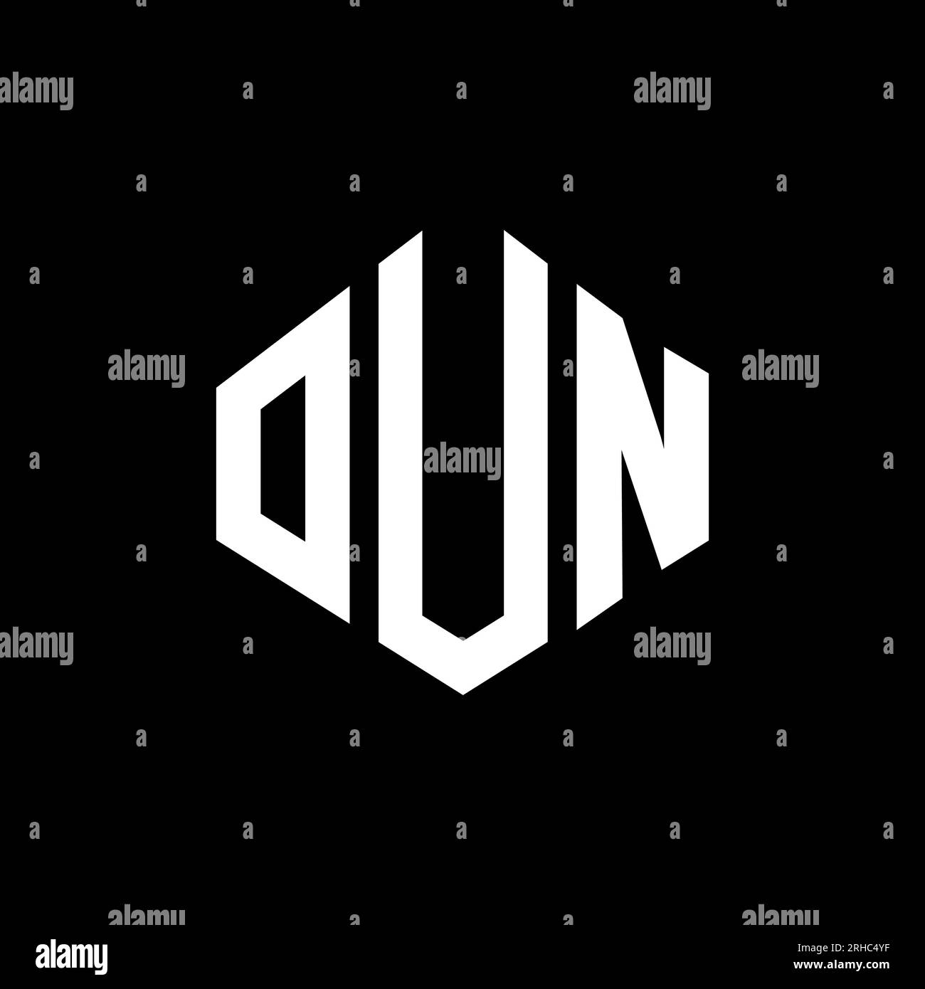 OUN letter logo design with polygon shape. OUN polygon and cube shape ...