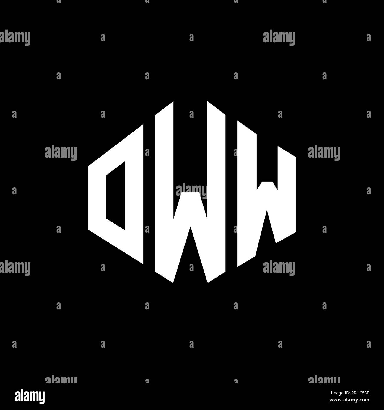 OWW letter logo design with polygon shape. OWW polygon and cube shape ...
