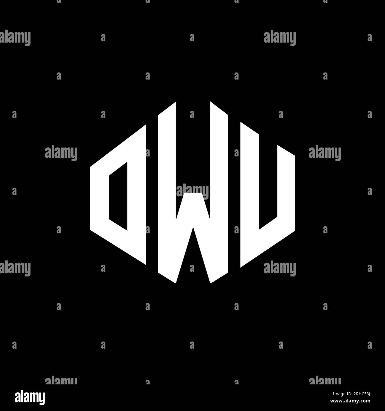OWU letter logo design with polygon shape. OWU polygon and cube shape ...