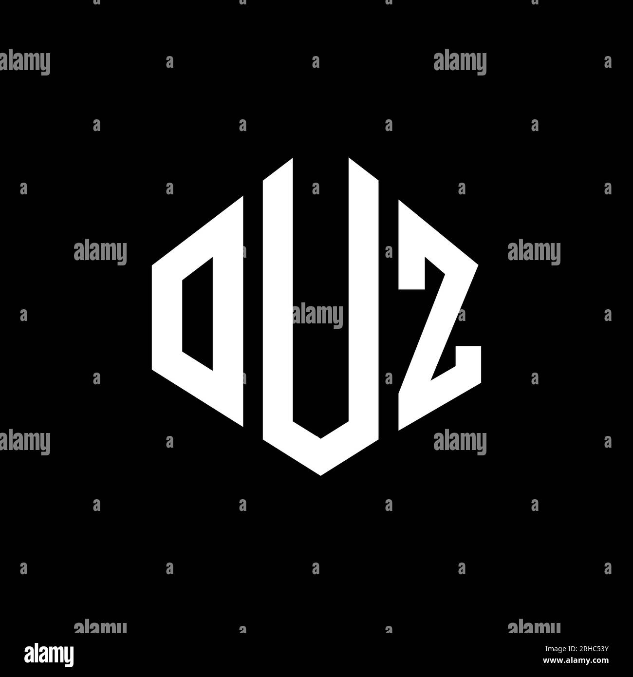 OUZ letter logo design with polygon shape. OUZ polygon and cube shape ...