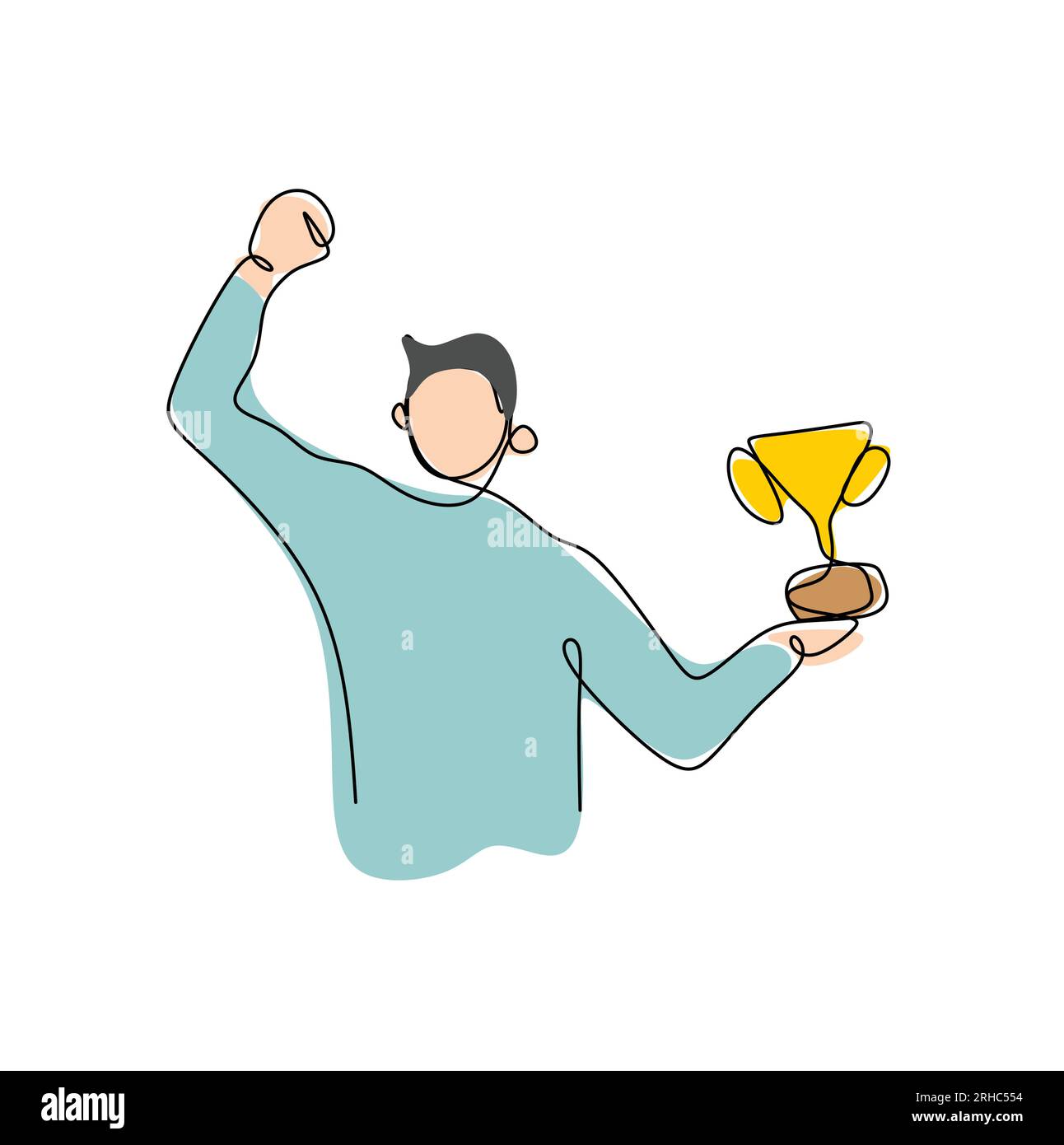 winner one line drawing Stock Vector Image & Art - Alamy