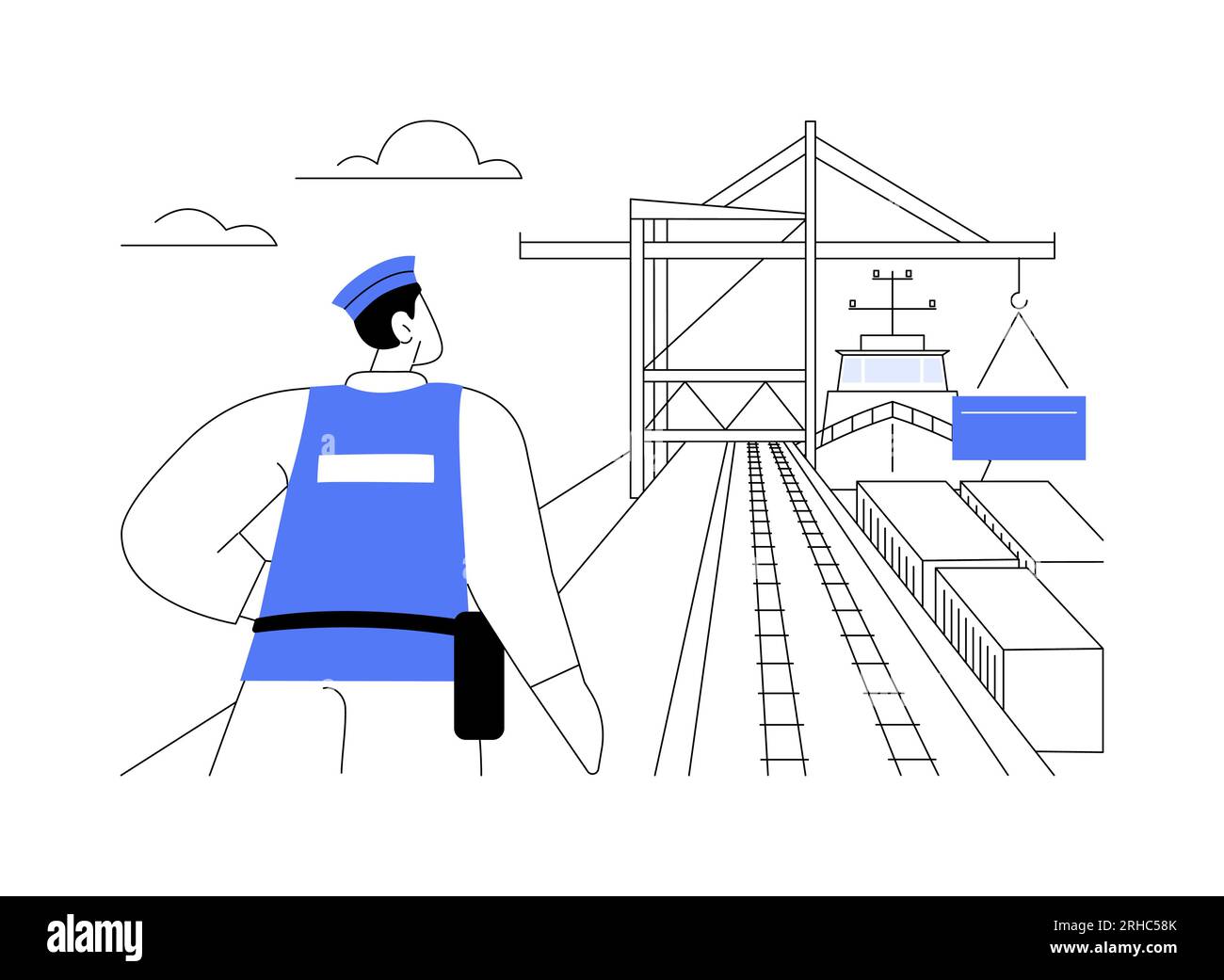 Port customs abstract concept vector illustration Stock Vector Image ...