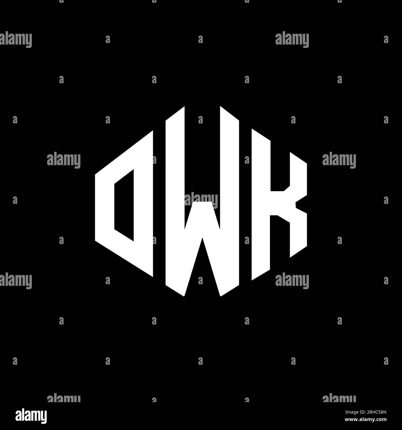 OWK letter logo design with polygon shape. OWK polygon and cube shape ...
