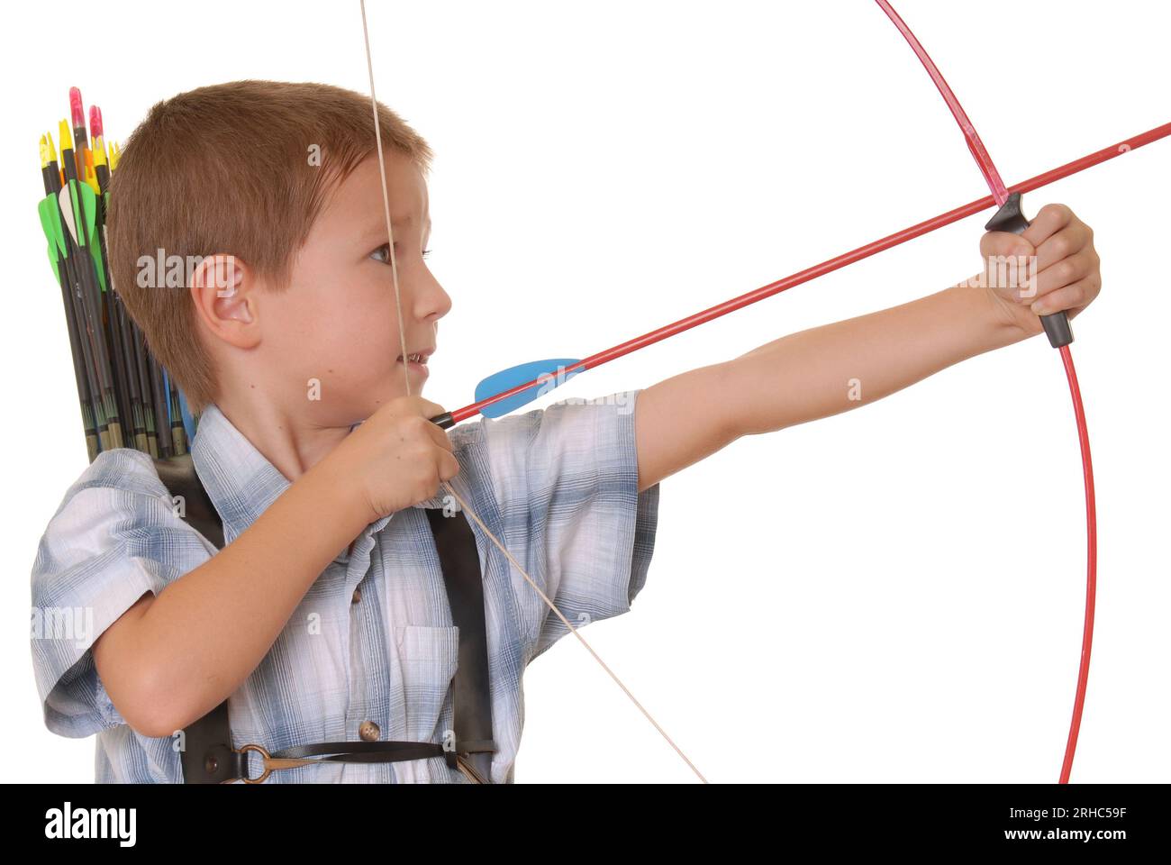 Boy archery bow arrow Cut Out Stock Images & Pictures - Alamy