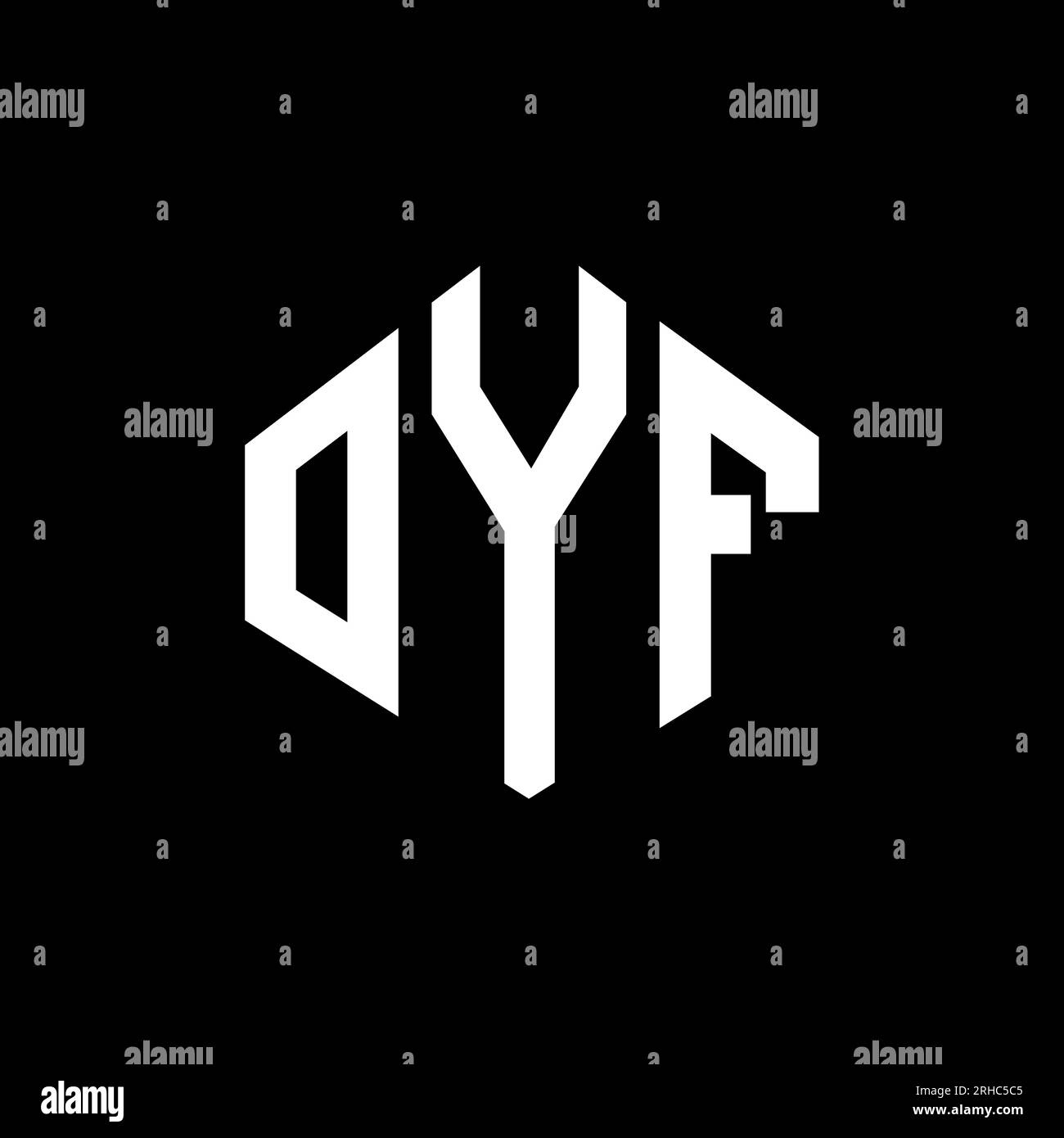 OYF letter logo design with polygon shape. OYF polygon and cube shape ...