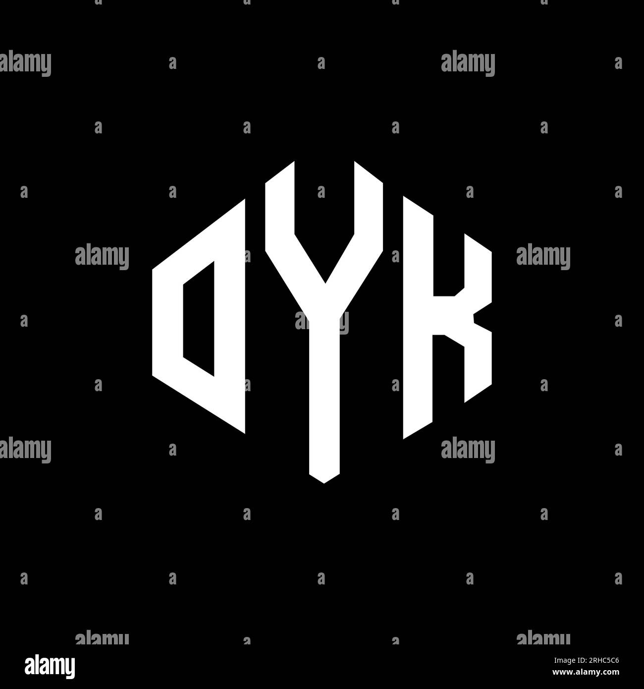 OYK letter logo design with polygon shape. OYK polygon and cube shape ...