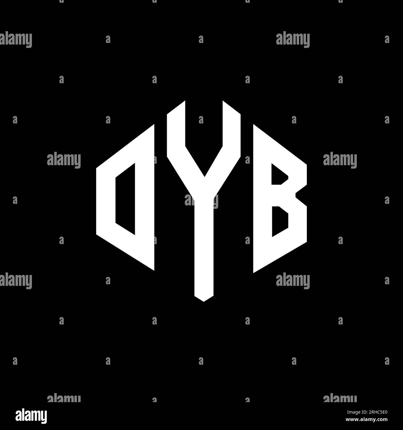 OYB letter logo design with polygon shape. OYB polygon and cube shape ...