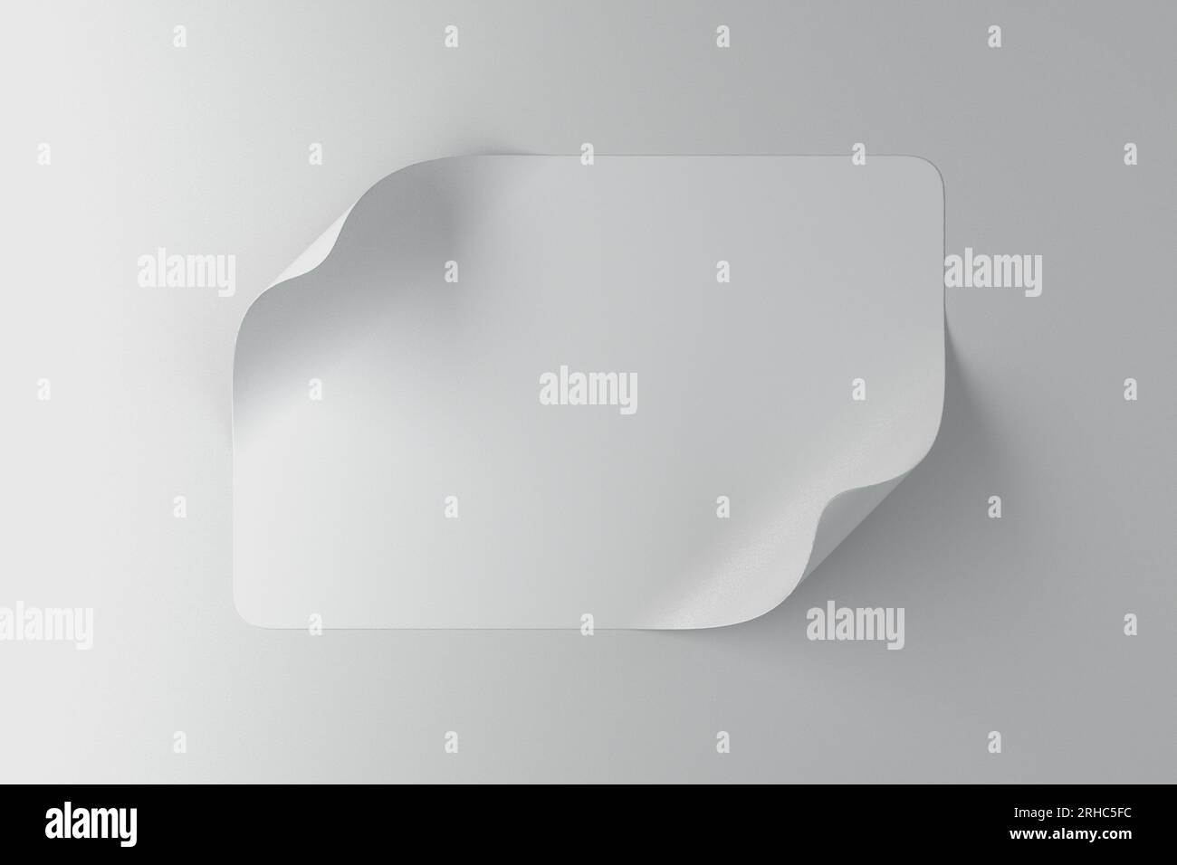 Rectangular white sticker with rounded edges Stock Photo - Alamy