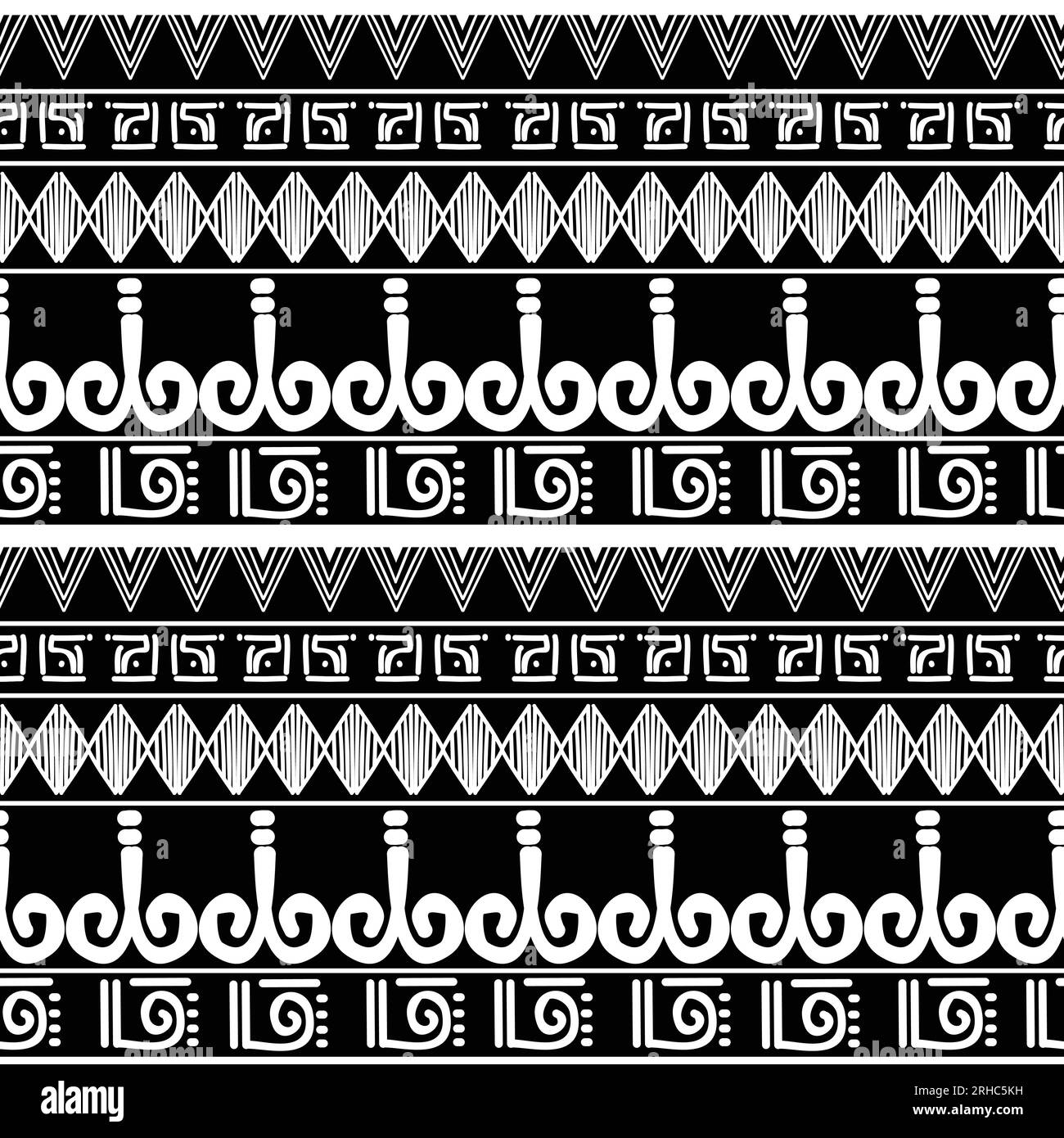 ancient maya tribal ethnic seamless pattern with black and white color ...