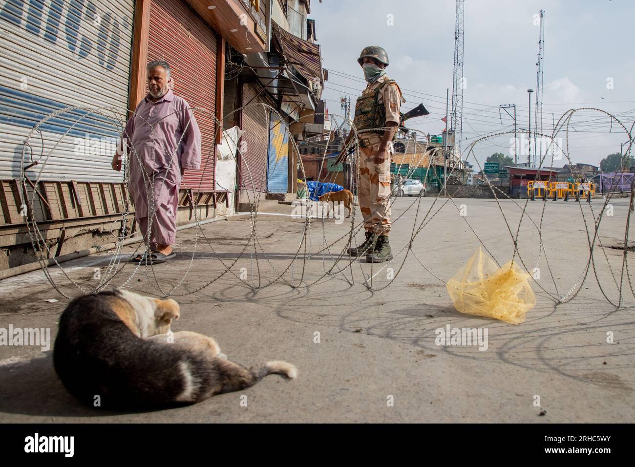 Srinagar, India. 15th Aug, 2023. A Kashmiri man walks past Indian ...