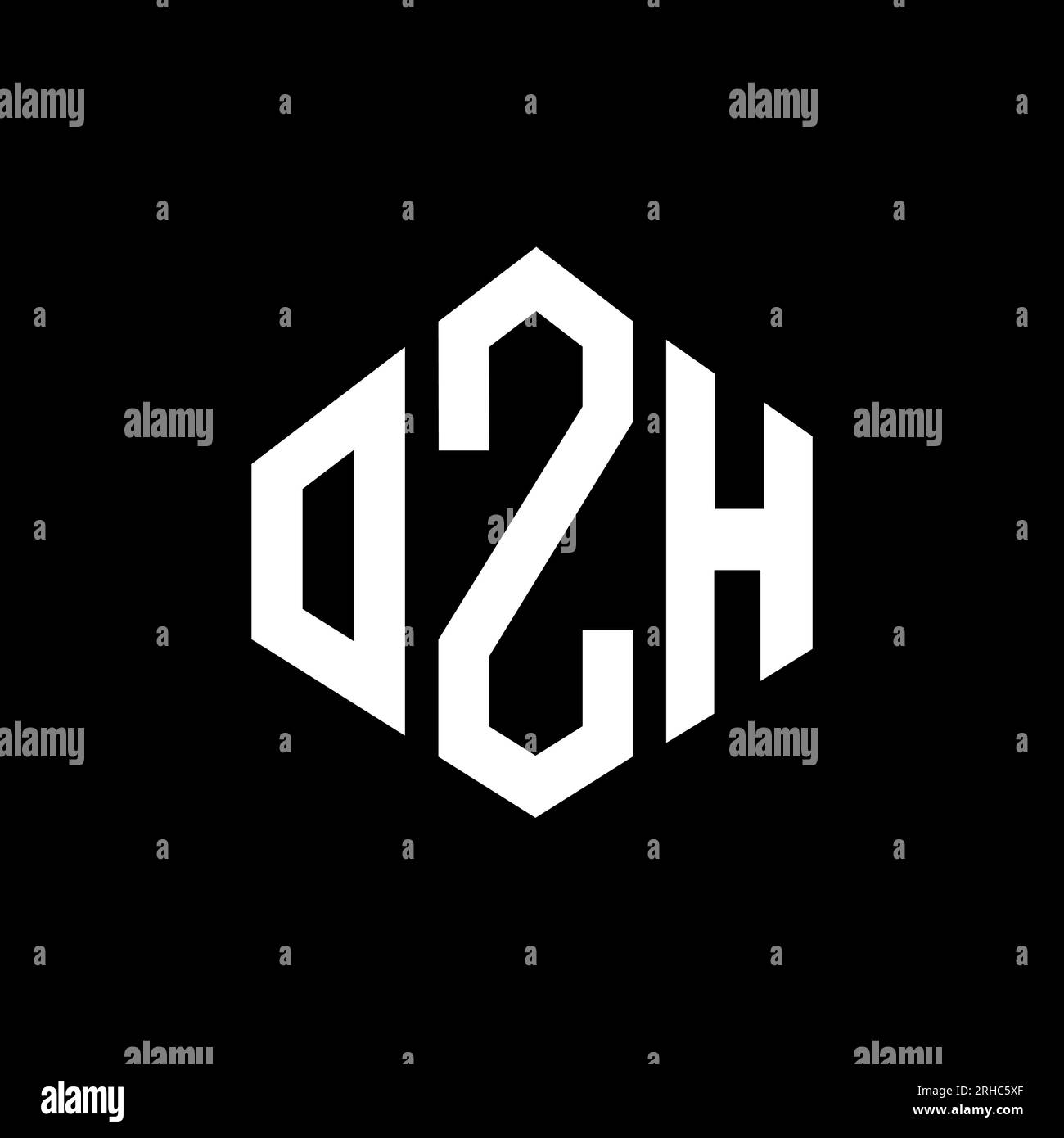 OZH letter logo design with polygon shape. OZH polygon and cube shape ...