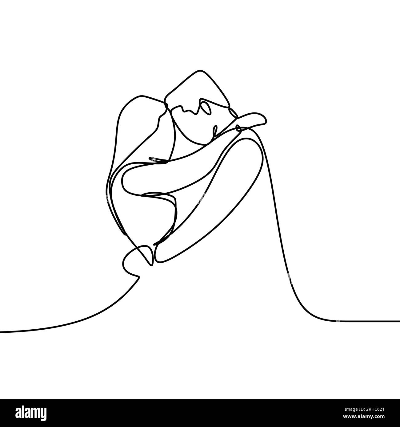 Couple in love with continuous one line drawing vector illustration ...