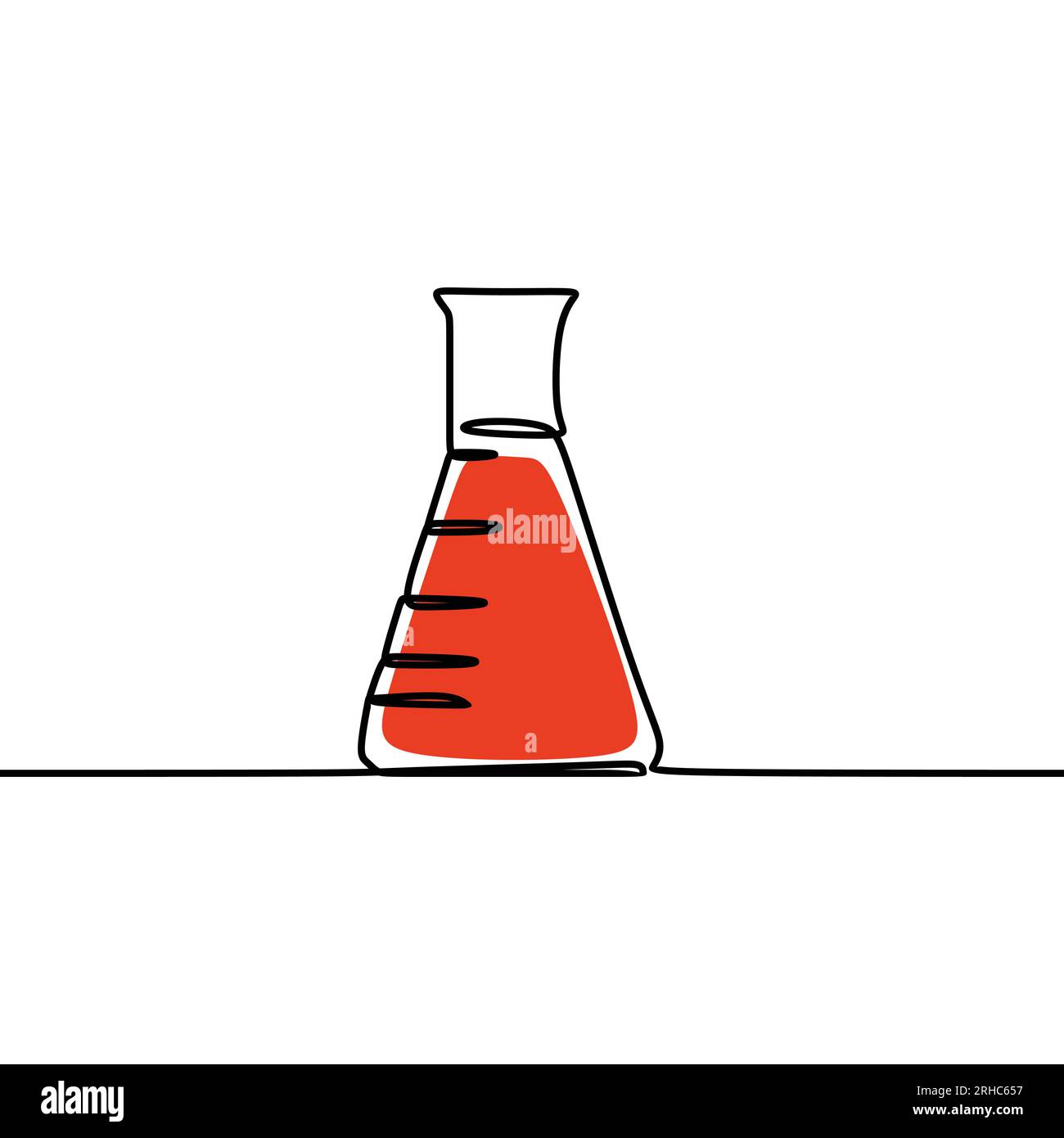 Continuous line drawing of erlenmeyer vector illustration Stock Vector ...