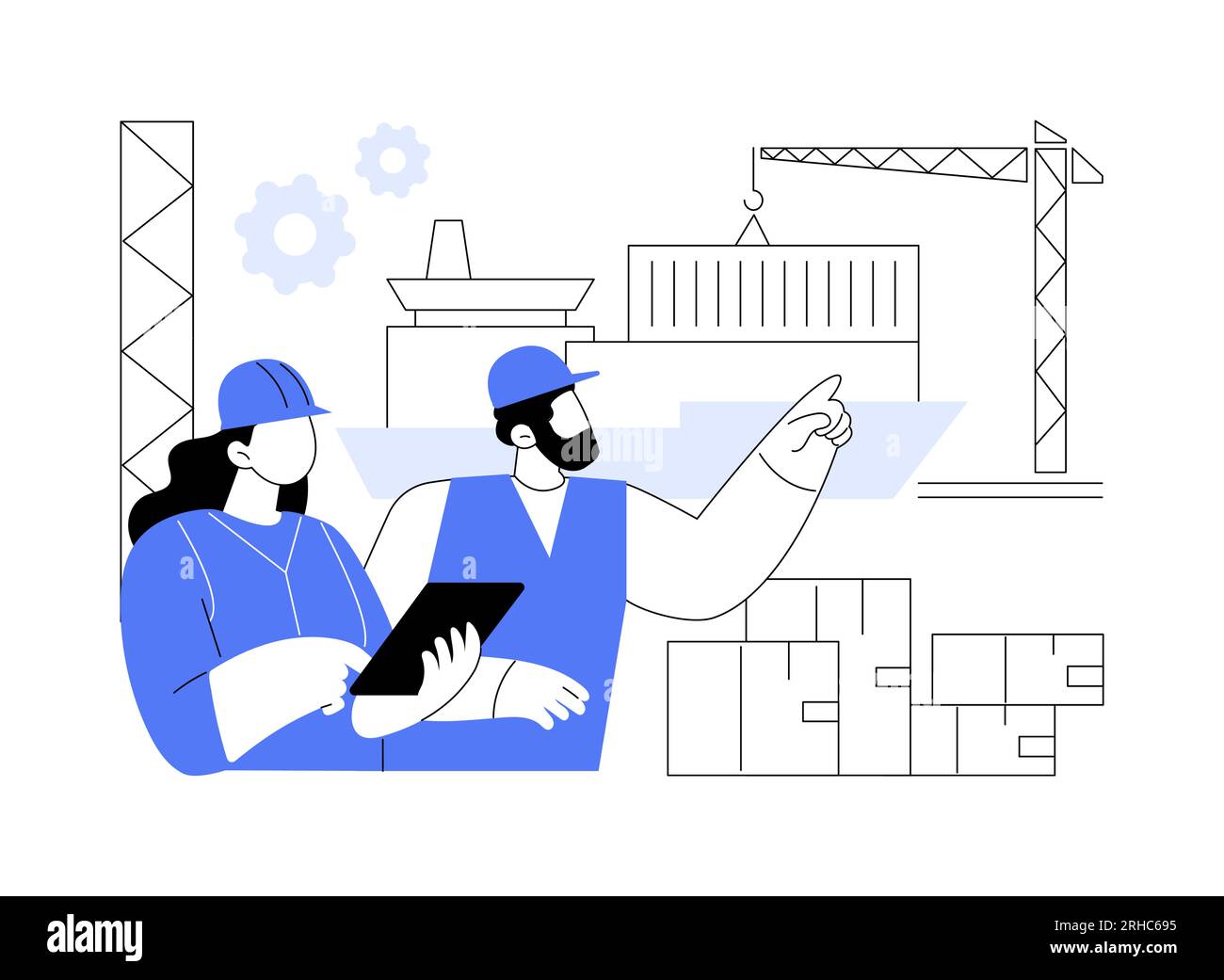 Port manager abstract concept vector illustration Stock Vector Image ...