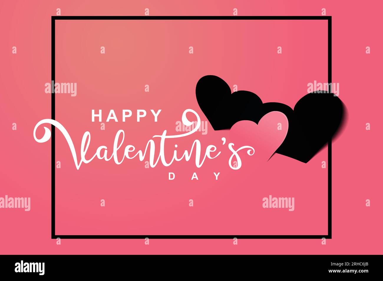 Vector Happy Valentine's day greeting design with heart, lettering, and ...