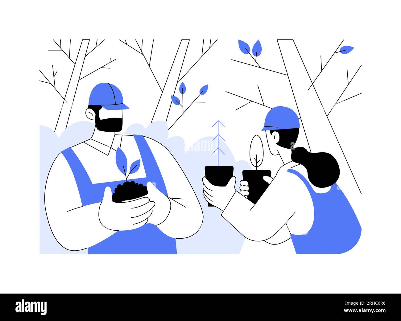 Sustainable forest management abstract concept vector illustration ...