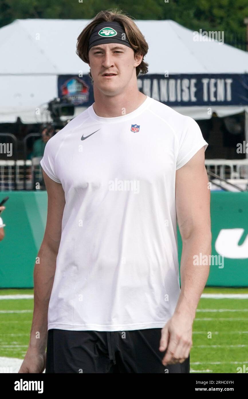 Canton, Ohio, USA. 3rd Aug, 2023. New York Jets tight end Zack Kuntz ...
