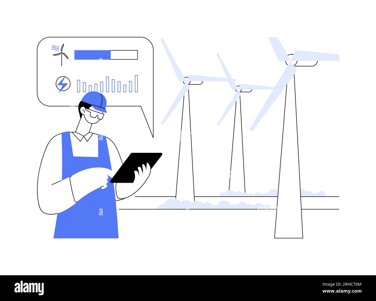 Wind turbine maintenance abstract concept vector illustration Stock ...
