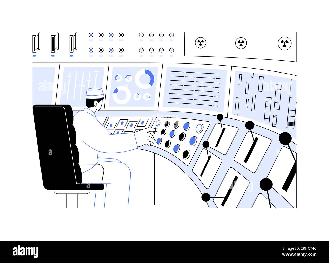 Nuclear power plant control room abstract concept vector illustration ...
