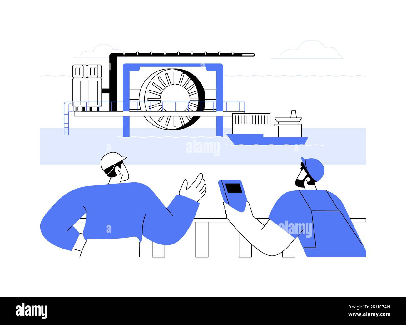 Tidal energy abstract concept vector illustration Stock Vector Image ...