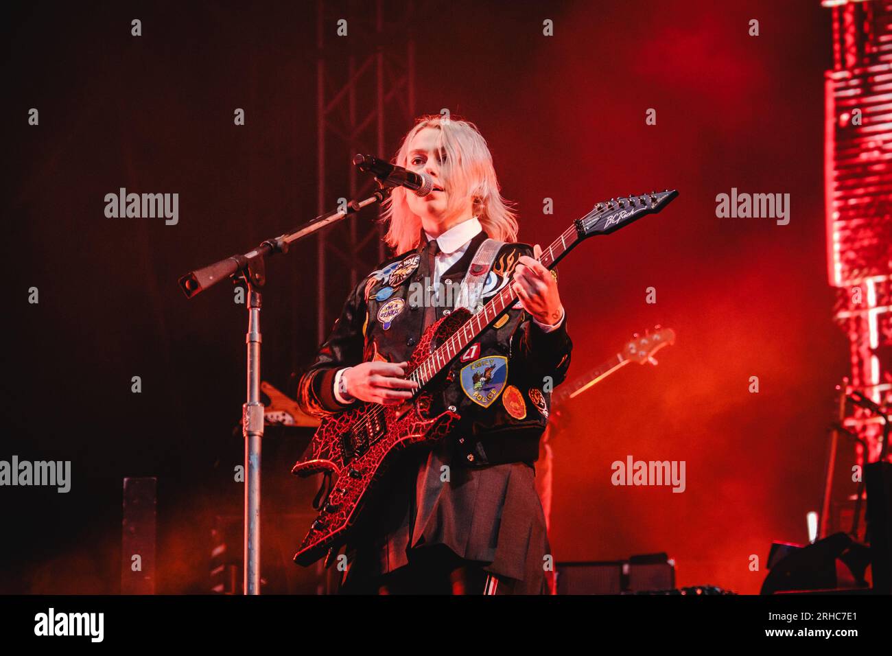 Gothenburg, Sweden. 12th, August 2023. The American indie rock band Boygenius performs a live ...