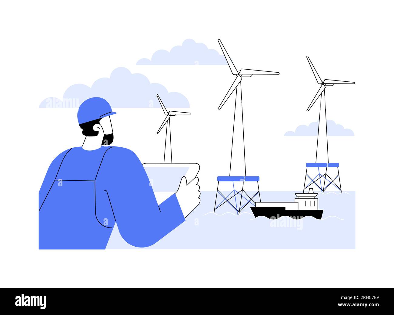 Offshore wind energy abstract concept vector illustration Stock Vector ...