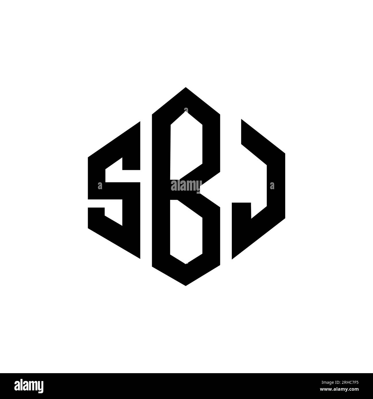 SBJ letter logo design with polygon shape. SBJ polygon and cube shape ...