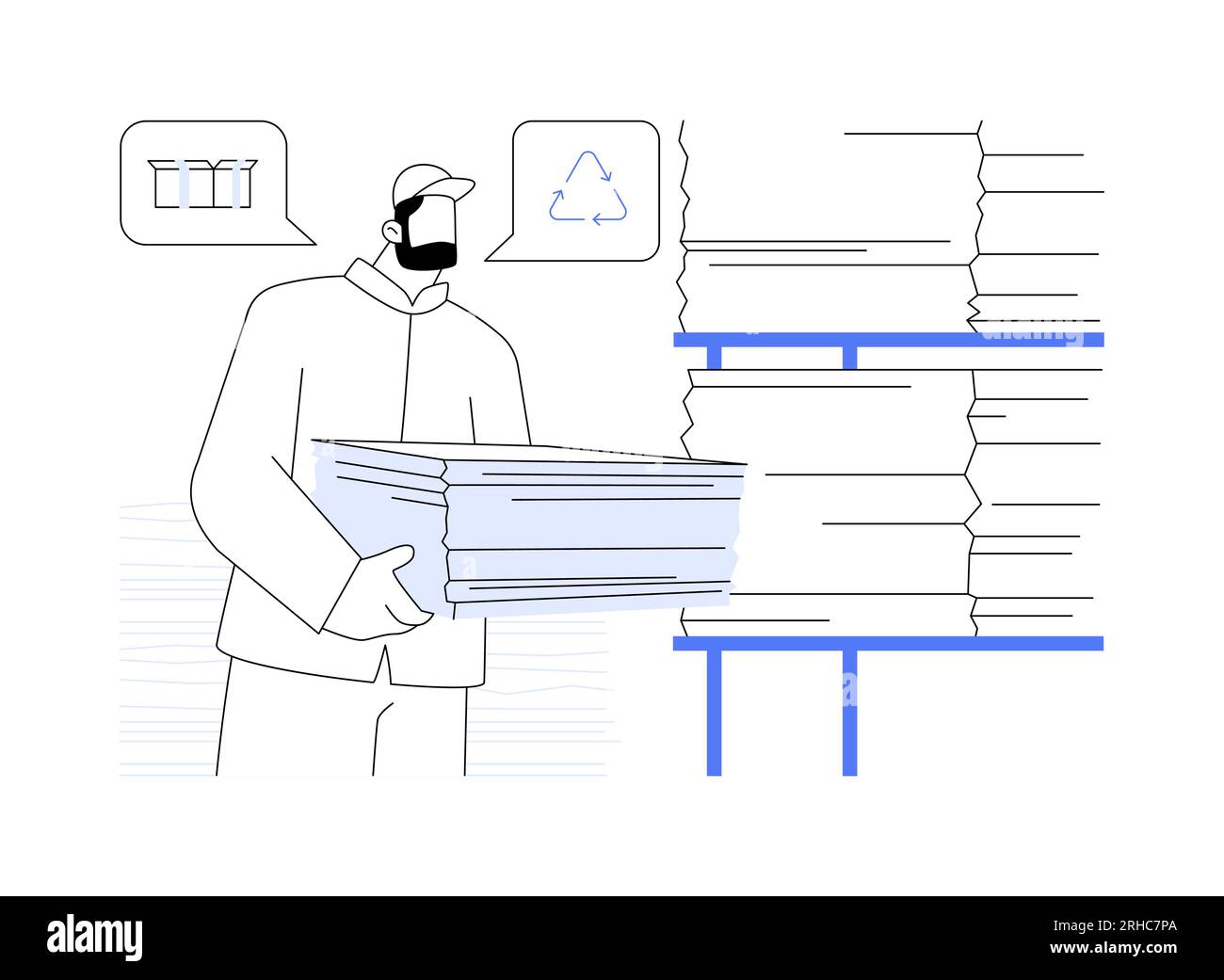 Recycled paper and cardboard abstract concept vector illustration Stock ...