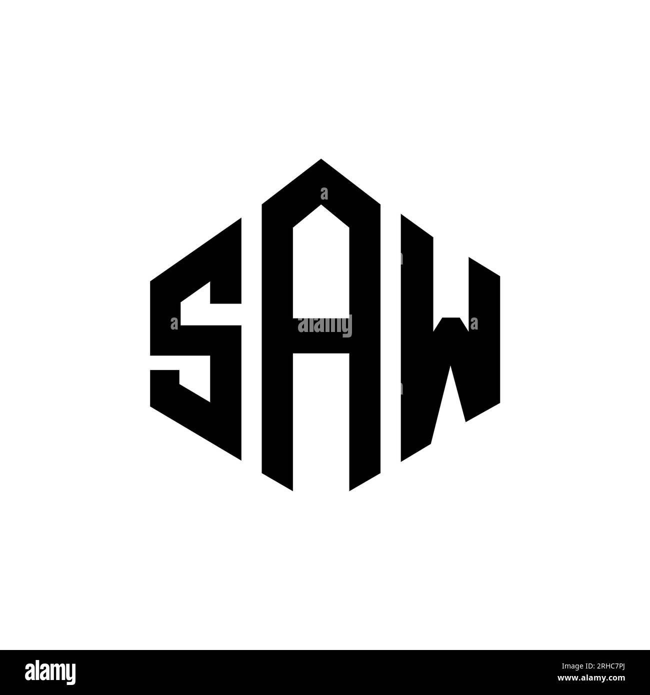 SAW letter logo design with polygon shape. SAW polygon and cube shape ...