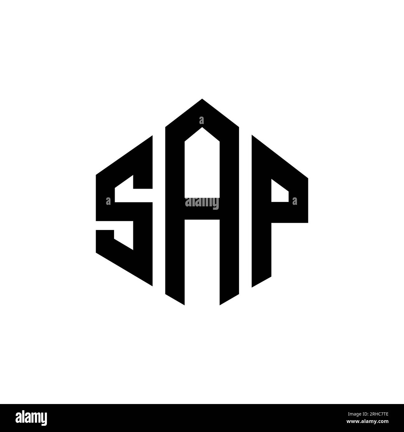 SAP letter logo design with polygon shape. SAP polygon and cube shape ...