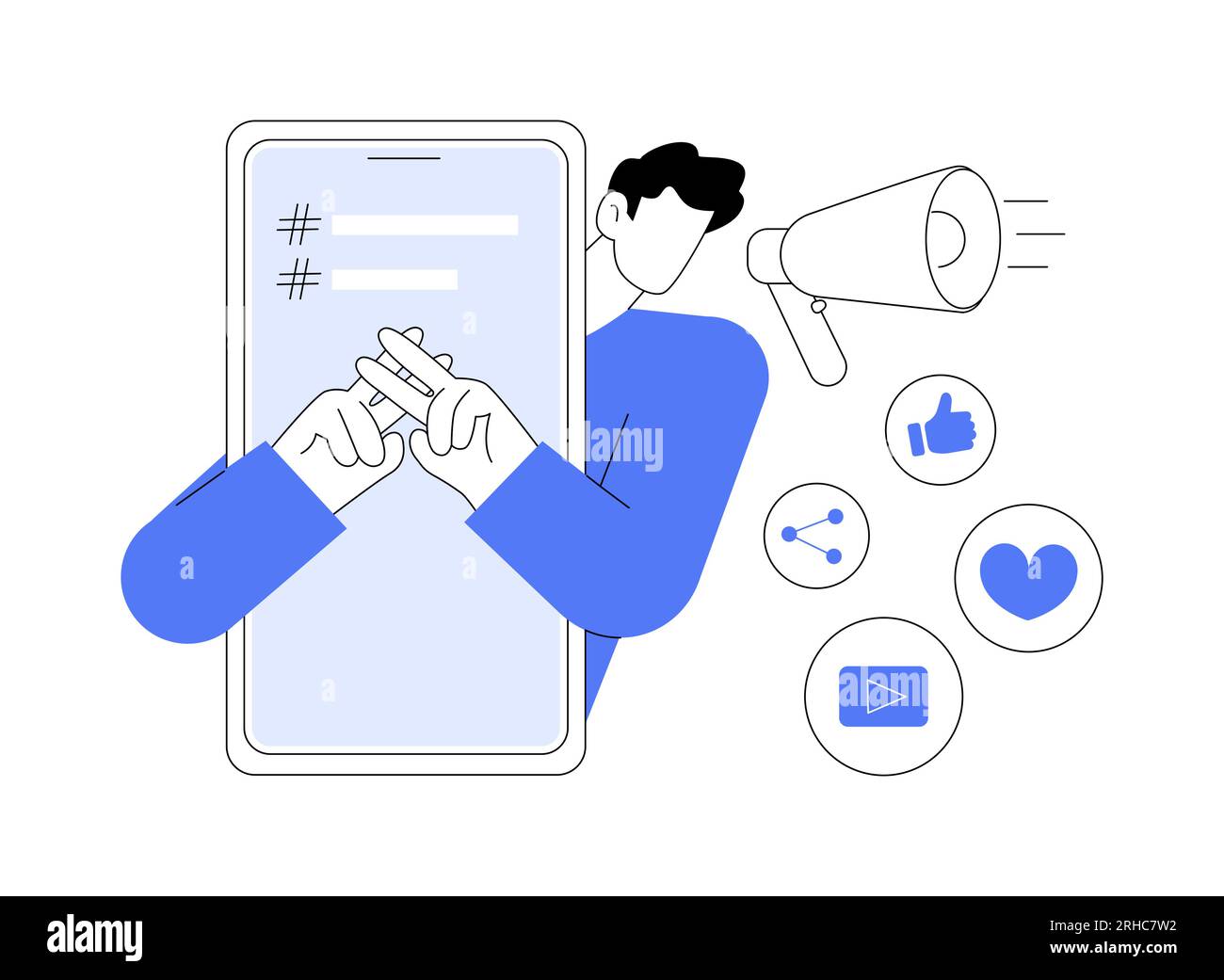 Hashtag campaign abstract concept vector illustration Stock Vector ...