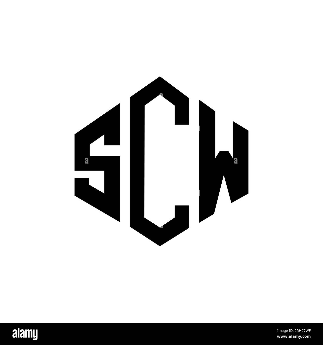 SCW letter logo design with polygon shape. SCW polygon and cube shape ...