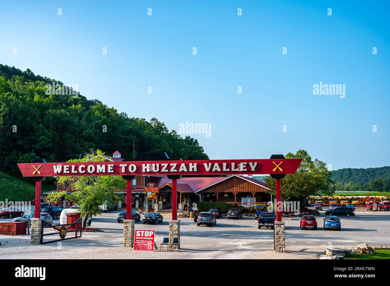 Steelville, Missouri - 7.2023 - Entrance to Huzzah Valley Resort ...